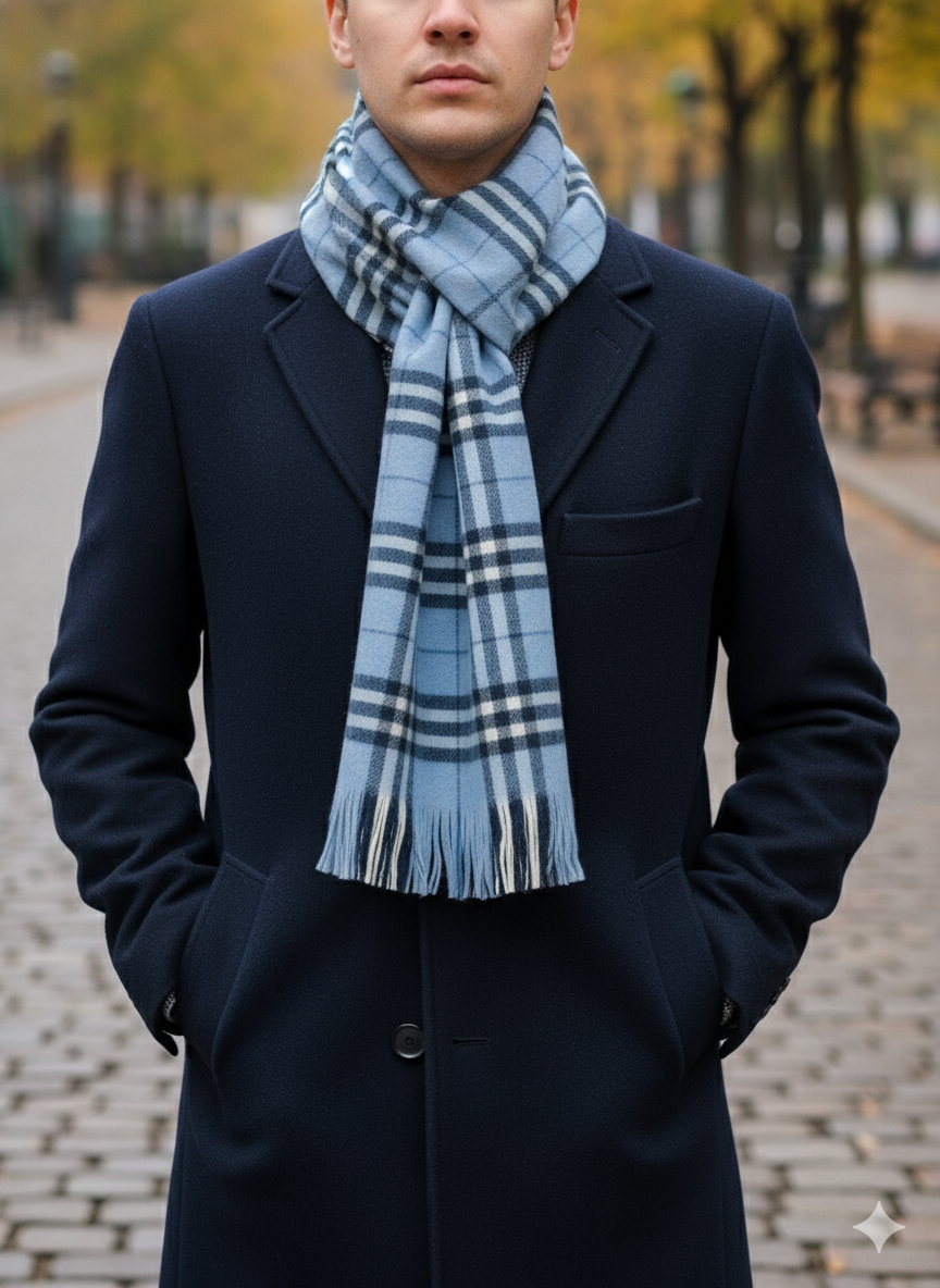 Raymond Pure Wool Muffler Colour Sky Blue - ManTire