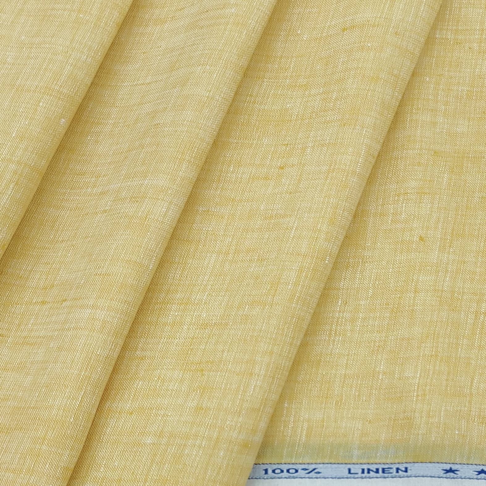 Shirt Fabric Birla Century 60 LEA Pure Linen Solids Colour Parmesean Y ...
