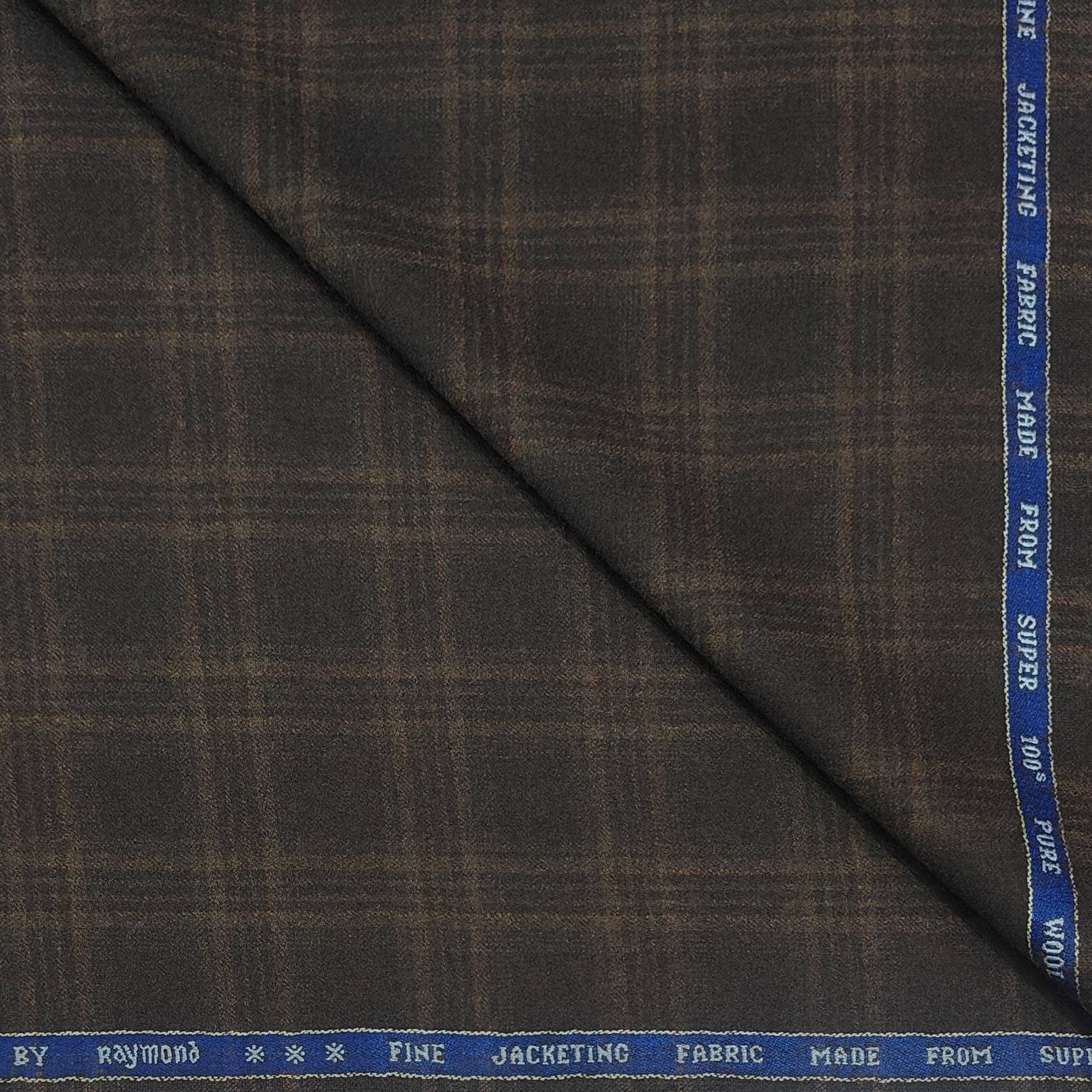 Tweed BlazerFabric Raymond Super 100s Count 100%Wool Check Colour Moch ...