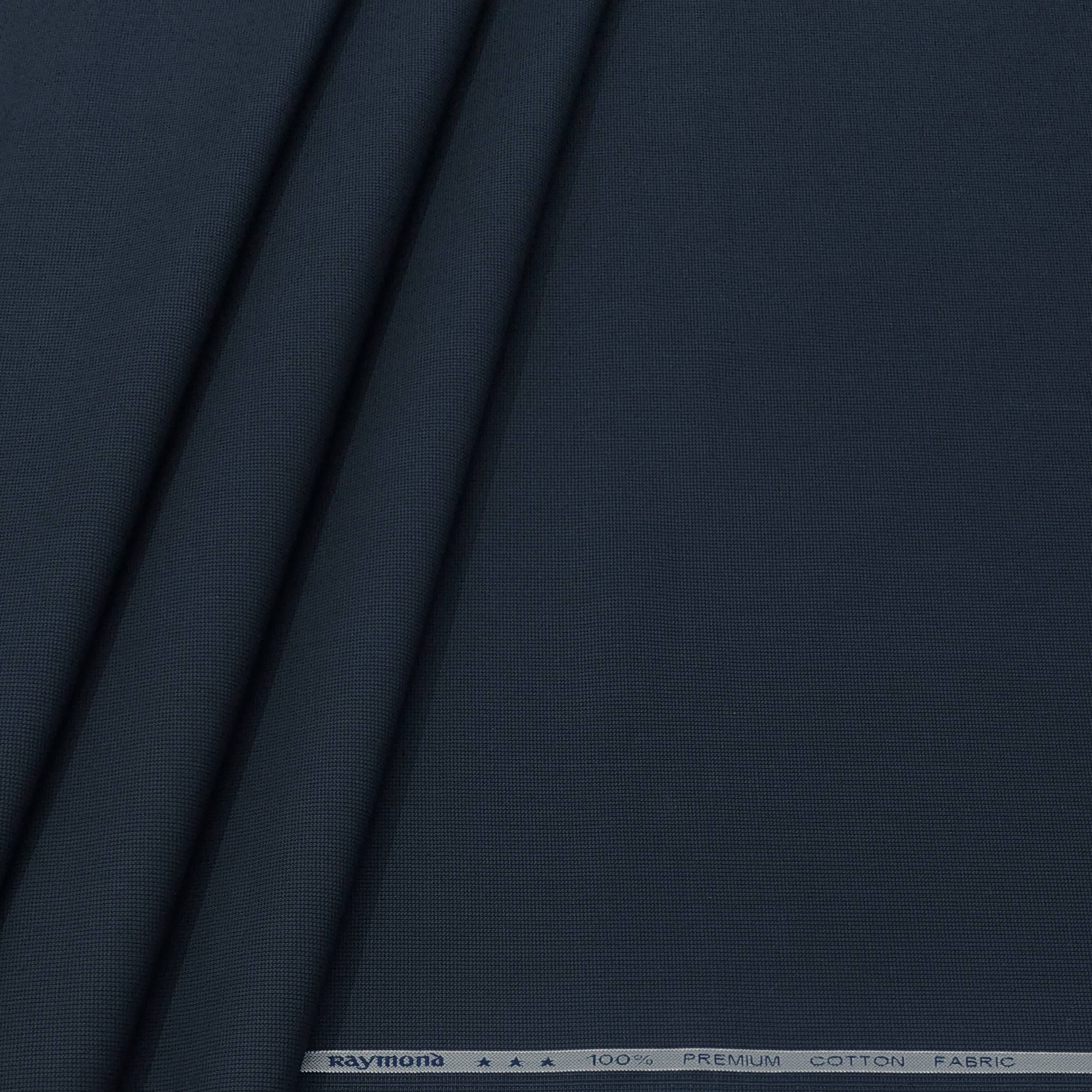 Trouser Fabric Raymond Pure Cotton Textured Color Prussian Blue - ManTire
